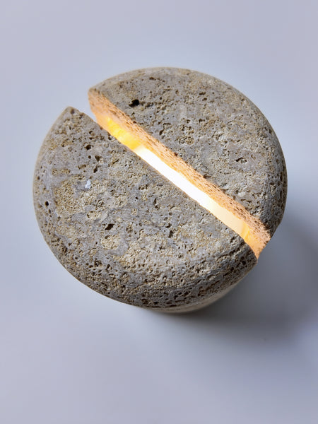 Luna-Travertine Small Night Light|Desktop Ambient Light | Ambient Desk ...